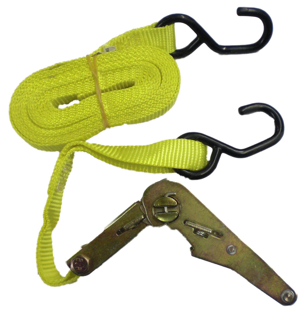 1" x 15' Ratchet Strap with S-Hooks - AW Metal LLC